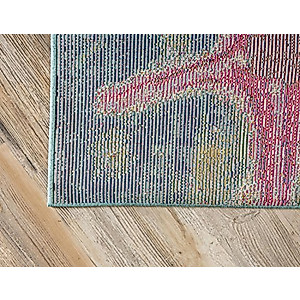 Unique Loom Positano Collection Coastal Modern Bright Colors Starfish Navy Blue Area Rug (8' x 10')