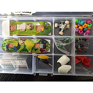 Fanci ABS Finger Skateboard Set Double Rocker DIY Mini Finger Boarding Toy with Storage Box