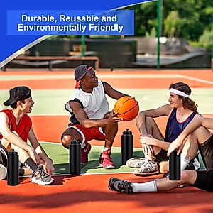 Hushee 12 Pcs 32oz Squeeze Water Bottles Bulk BPA Free Sports Water Bottles Reusable Cycling Football Baseball Hockey Water Bottle with Wire Whisk Included