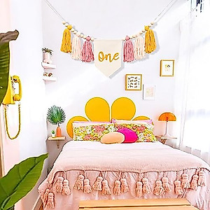 Boho Sun Birthday High Chiar Yarn Tassel Garland Banner - Sunshine 1st Birthday Decoration,Sunshine 1st Birthday High Chair Banner,First Trip Around The Sun High Chair Tassel Garland