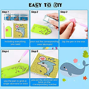 SOTYIOO Diamond Painting Kit for Kids, 6 Pieces 5D Full Drill Diamond Painting Kits for Beginners DIY Diamond Art Craft Set for Home Wall Decor 6x6 inch