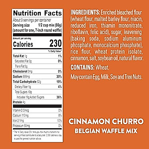 Krusteaz Light and Crispy Cinnamon Churro Belgian Waffle Mix, Krusteaz Waffle Mix, 21 oz Box (Pack of 8)