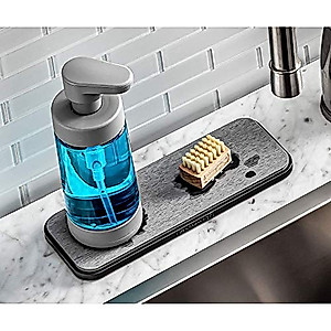 Madesmart Eco-Friendly Foaming Soap Pump for Kitchen Sinks, Foaming Liquid Soap Dispenser with Filling Markers, Gray