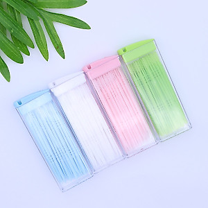 Healifty 200pcs Dental Plastic Toothpicks Double Head Cotton Swabs Oral Care Tooth Sticks