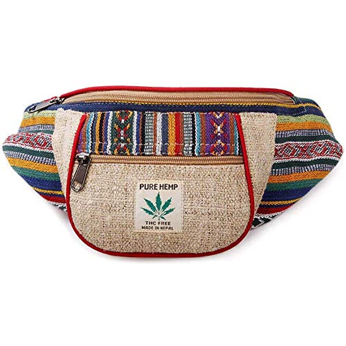 Fanny Pack Fringe/Phanny pack-Handmade Fanny packs with Pure Himalayan Hemp for Men and Women Festival Bag Belly Fanny Pack Bum Bag Boho Fanny Pack for Dog Walking - Hip Waist Bag Small Hippie