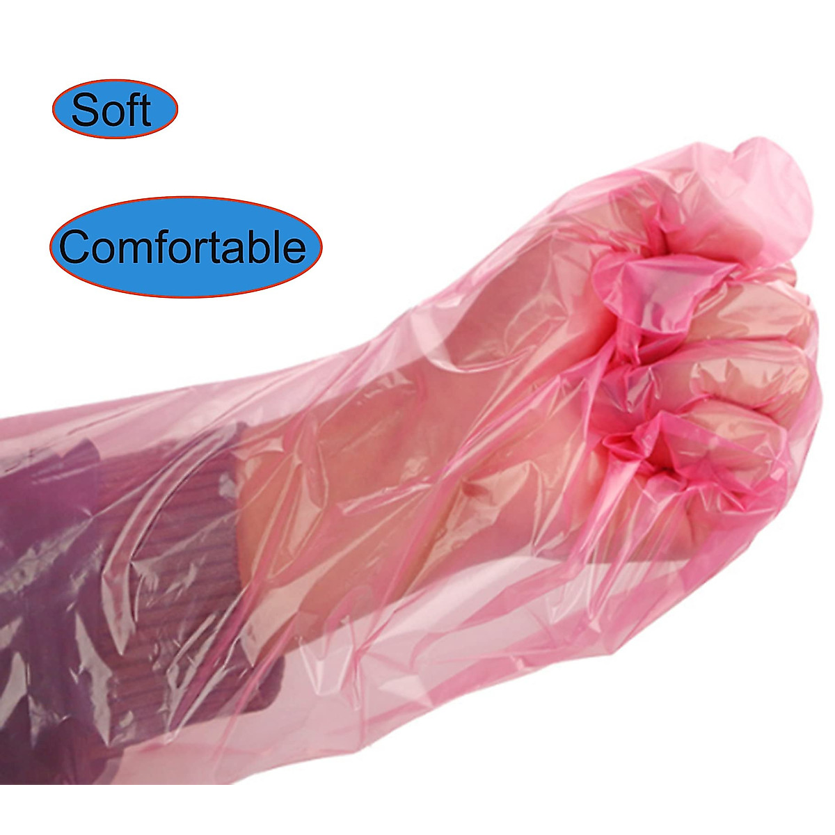 SUCHXNG 100Pcs Disposable Long Arm Gloves, 35.5 Inch Veterinary Insemination Rectal Long Gloves Soft Plastic Film Gloves for Household Cleaning Field Dressing