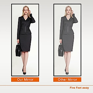 PexFix Full Length Mirror Full Body Mirror with Stand 55''×16'' Mirror Full Length with Black Aluminum Alloy Frame