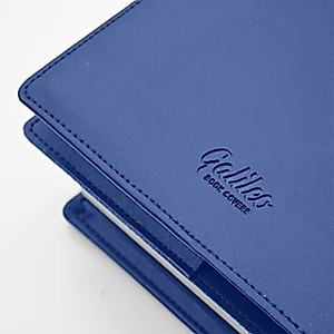 Genuine Leather Double AA Big Book Cover & 12 Steps & 12 Traditions | Medallion Holder | by Galileo | Perfect Gift | Alcoholics Anonymous (Genuine Leather, Navy Blue)