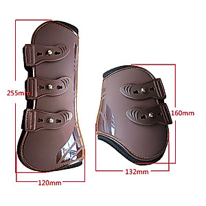 Horm 4pcs Horse Tendon Boots, Adjustable Elasticity to Protect Tendon Tissue (Set of 4, XL, Brown)