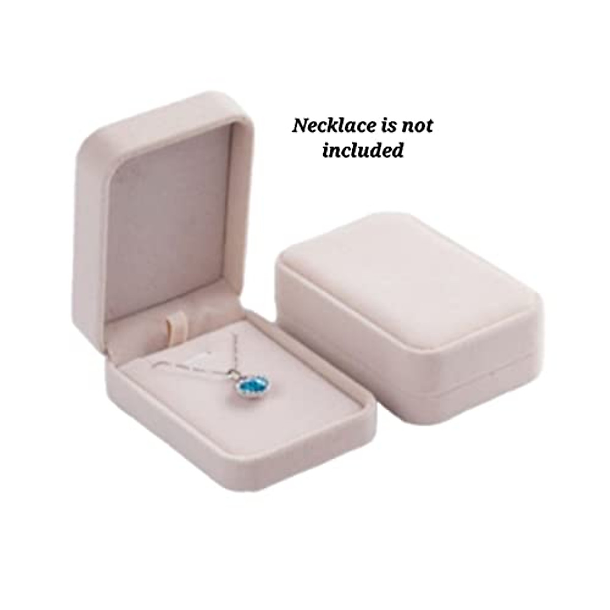 Velvet Jewelry Storage Box, Pendant gift Box, Necklace Storage Display Case, Gift Boxes For Wedding Romantic Proposal Engagement Birthday Anniversary Valentine's Day Christmas Gift (Champagne)