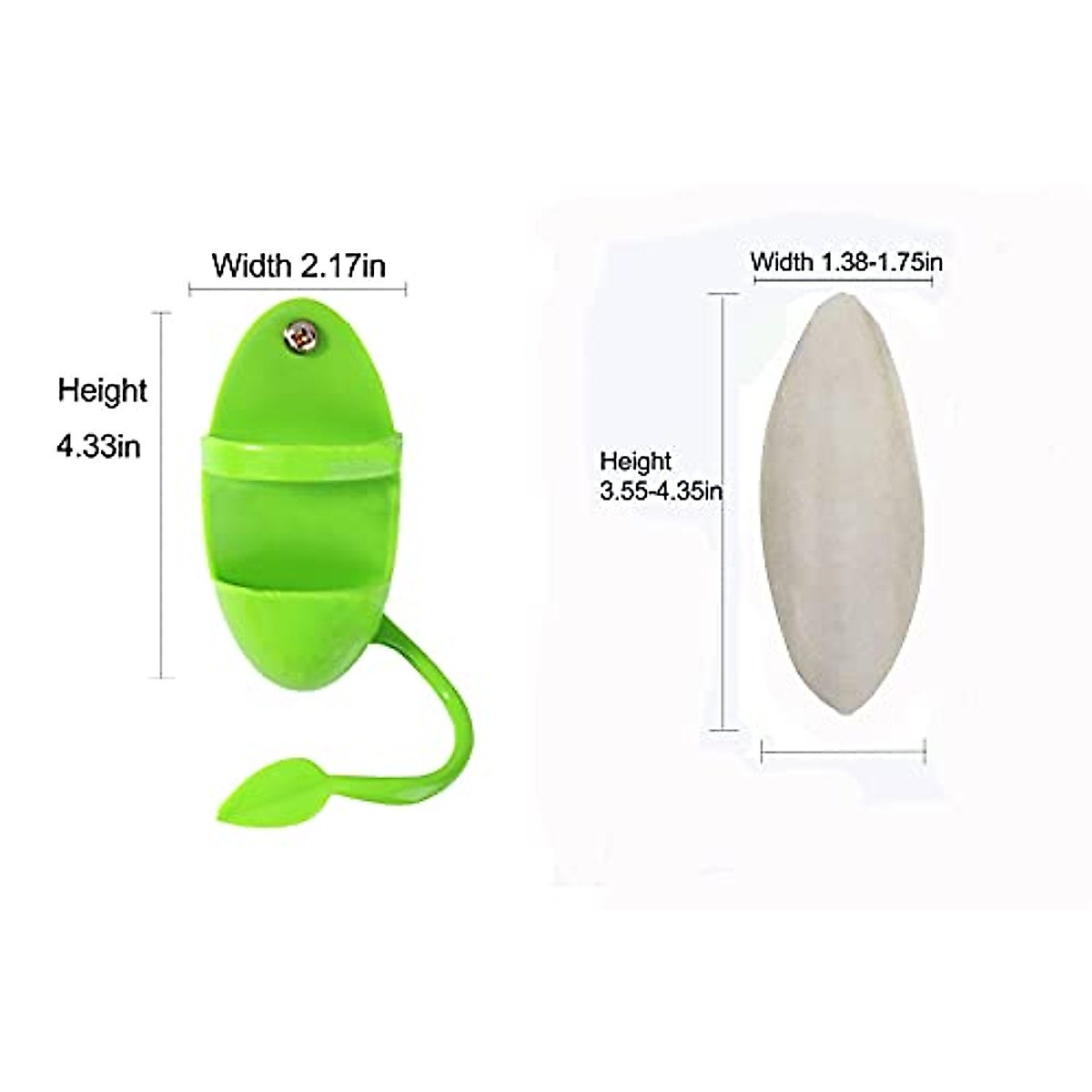 OSWINMART Cuttlefish Bone with Holder (1+2) Sets for Birds Handcraft Polish Cuttlebones Treat Feeder Food Basket for Fruit Vegetable Grain Wheat Stick Holder Suit Small to Regular Size Birds