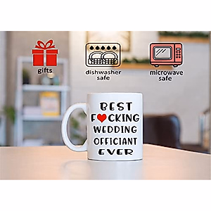 Qsavet Funny Wedding Officiant Coffee Mug, Best Wedding Officiant Ever Mug, Thank You Gifts, Officiant Gift, Marriage Ceremony Coffee Mug for Officiant from Couple -11 oz Novelty Coffee Mug (02)