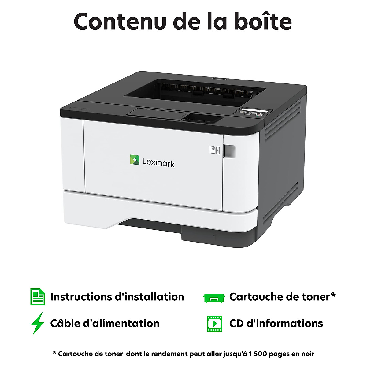Lexmark B3340dw Monochrome Laser Printer with Full-Spectrum Security and Print Speed up to 40 ppm(29S0250), Gray/White, Small