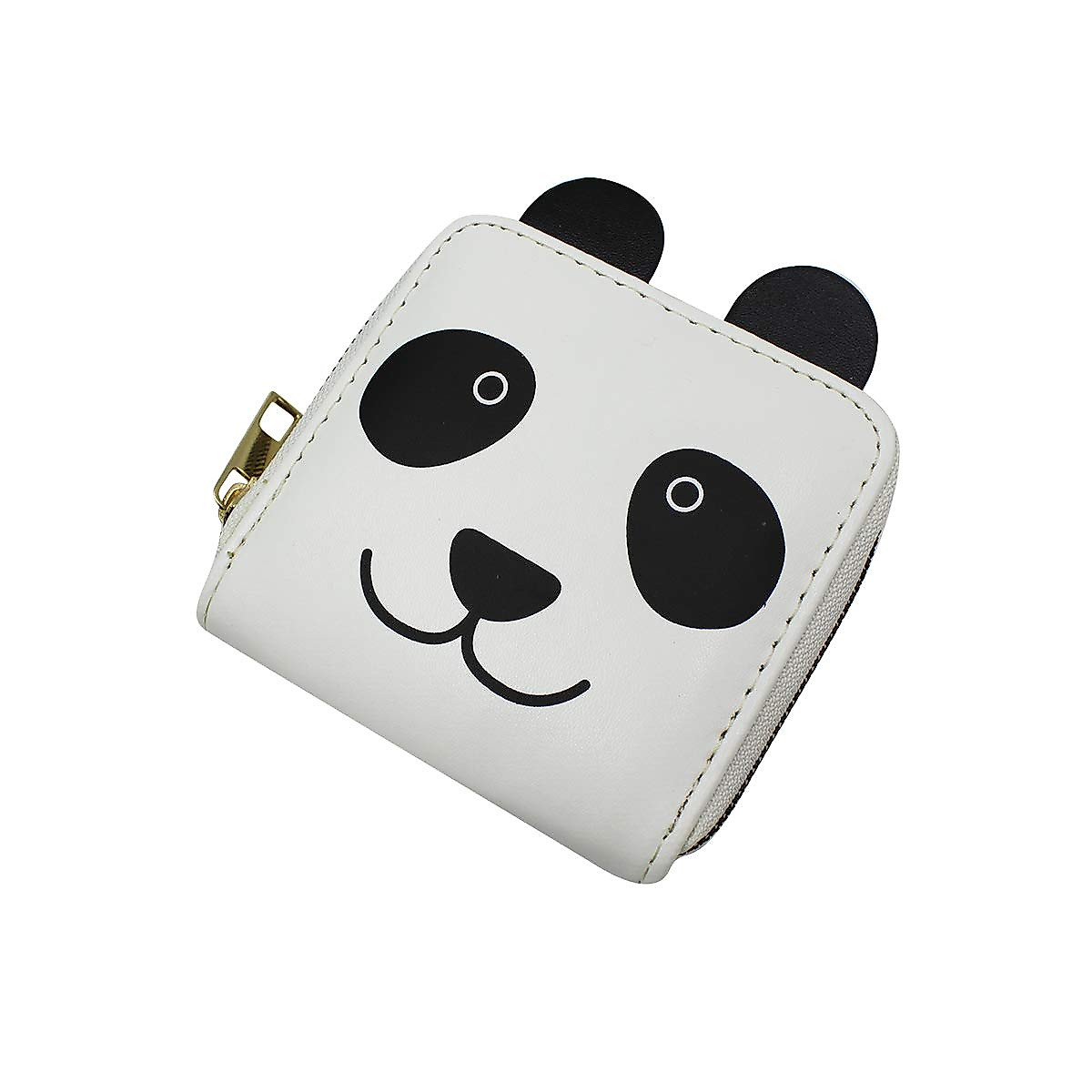 mosstyus Women Girls Small Wallet Short Wallet Card Holders Clutch Purse Coin Holder Card Organizer, Zipper,Cute Panda