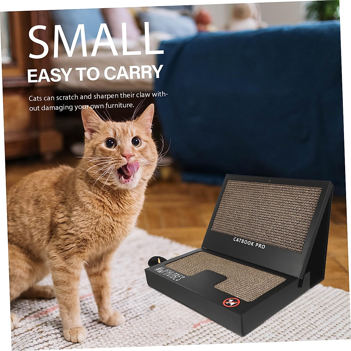 1 Set Cat Scratching Post Cat Scratcher Pad Folding Cat Scratch Toy Cat Mat Toy Cat Corrugated Platform Laptop Shaped Scratching Board Cat Sleeping Mat Toys Corrugated Paper Black