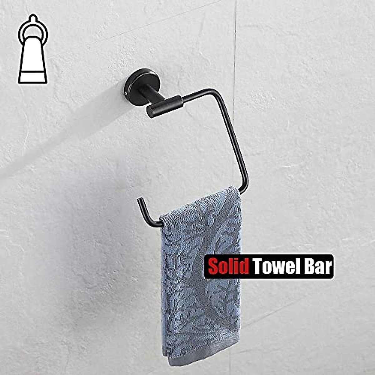 JQK Towel Ring Oil Rubbed Bronze, Stainless Steel Square Ring Towel Holder for Bathroom, 6 Inch ORB Wall Mount, TR140-ORB