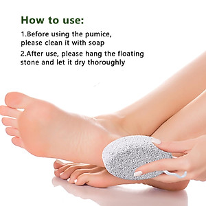 4-Pack Natural Pumice Stone for Feet, Borogo Lava Pedicure Tools Hard Skin Callus Remover for Feet and Hands - Natural Foot File Exfoliation to Remove Dead Skin, Heels, Elbows, Hands