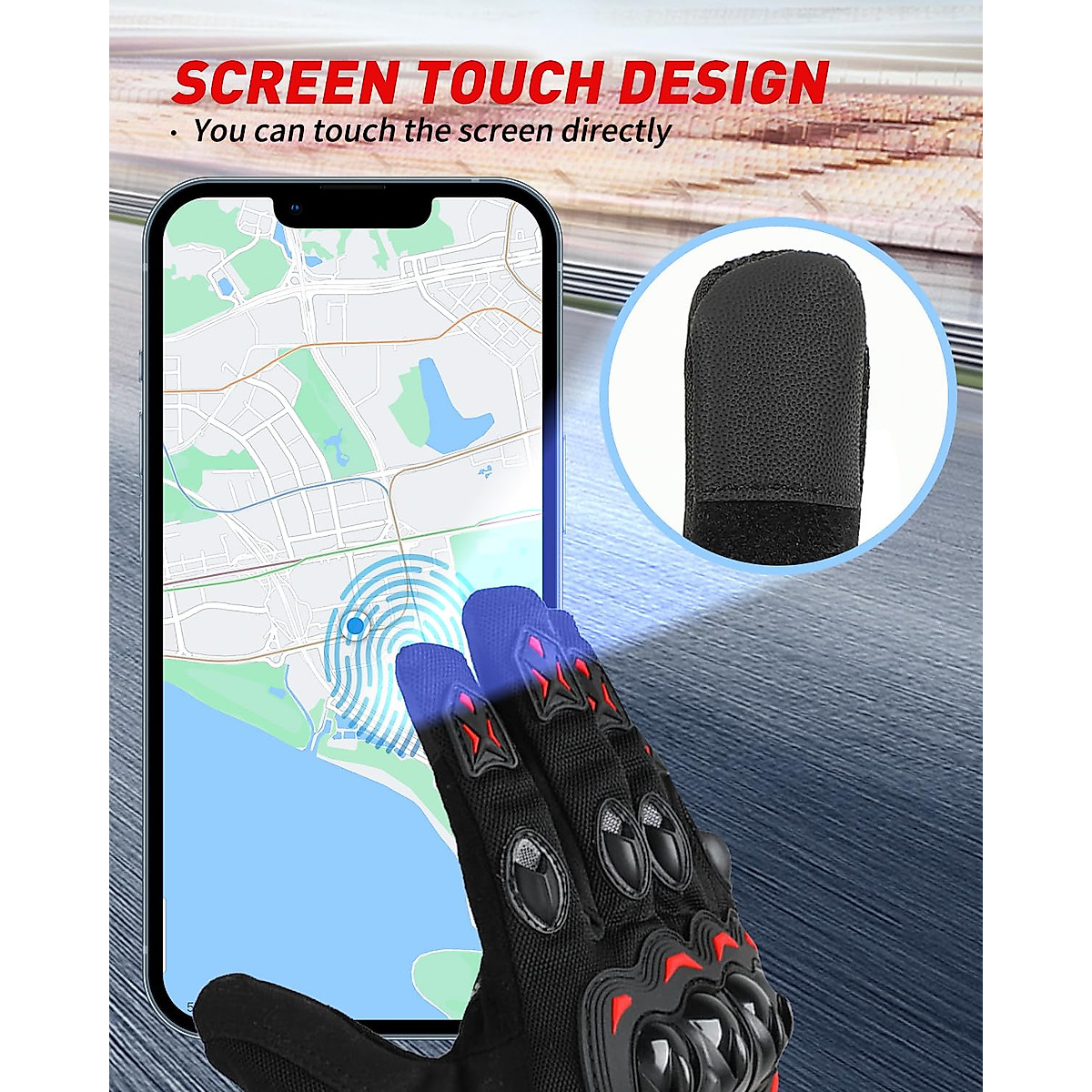 Mmhpluos Motorcycle Gloves,Touchscreen Motorbike Gloves with Hard Knuckle Tactical Gloves Riding Gloves Anti-Slip Airsoft Gloves Motorcross Dirt Bike Bicycle Racing ATV UTV Gloves