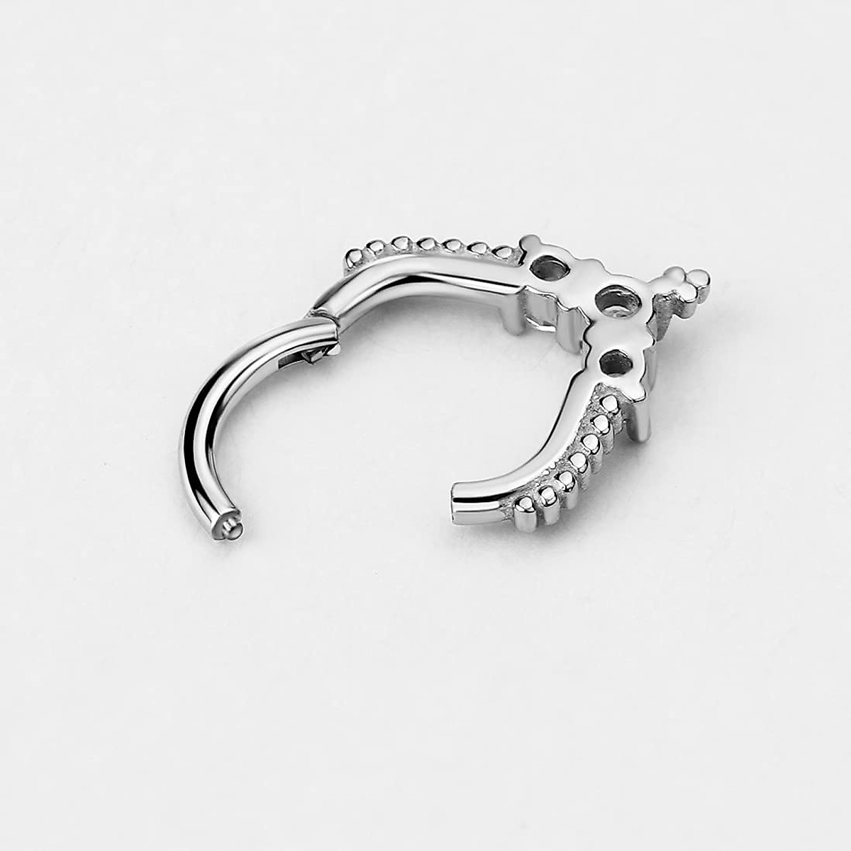 FANSING 16g Septum Jewelry 8mm Septum Rings for Women 316L Surgical Steel Daith Clicker Silver CZ 8mm Daith Jewelry 16 Gauge Teardrop Septum Piercing Jewelry Hypoallergenic