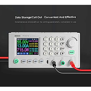 RD RD6018 DC Power Supply Variable Adjustable Lab Bench Power Supply Buck Converter Step Down Switching Regulated 4-Digital LCD Display 60V 12-18A 800W