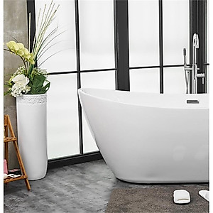 Elegant Decor Indoor Modern 72 inch soaking double slipper bathtub in glossy white