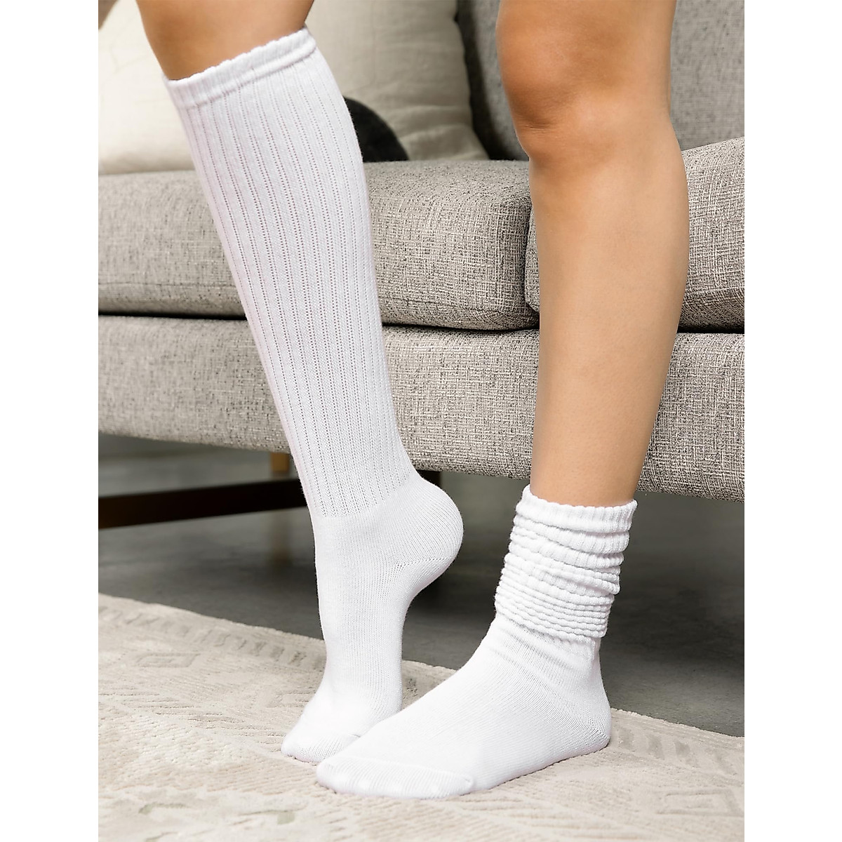 Winterlace 3 Pairs Slouch Socks for Women, Soft Extra Long Scrunch Knee High Sock, Bulk Pack