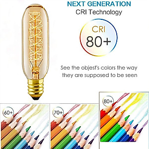 Tiqian 8 -Pack E12 Incandescent Edison Light Bulbs 25 Watt Candelabra, Dimmable 2200K Warm White T6 Clear LED Bulbs 25W 150lm Vintage T25 for Chandelier Ceiling Fan, Tubular Small Filament Bulbs