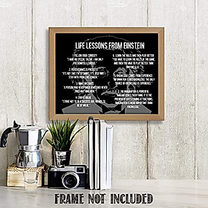 Einstein Quotes Wall Art-"Logical Life Lessons"- 8 x 10" Art Wall Print- Ready to Frame. Thinking Home Décor, Studio & Class Décor. Perfect Gift for Motivation & Inspiration with Einstein Image.