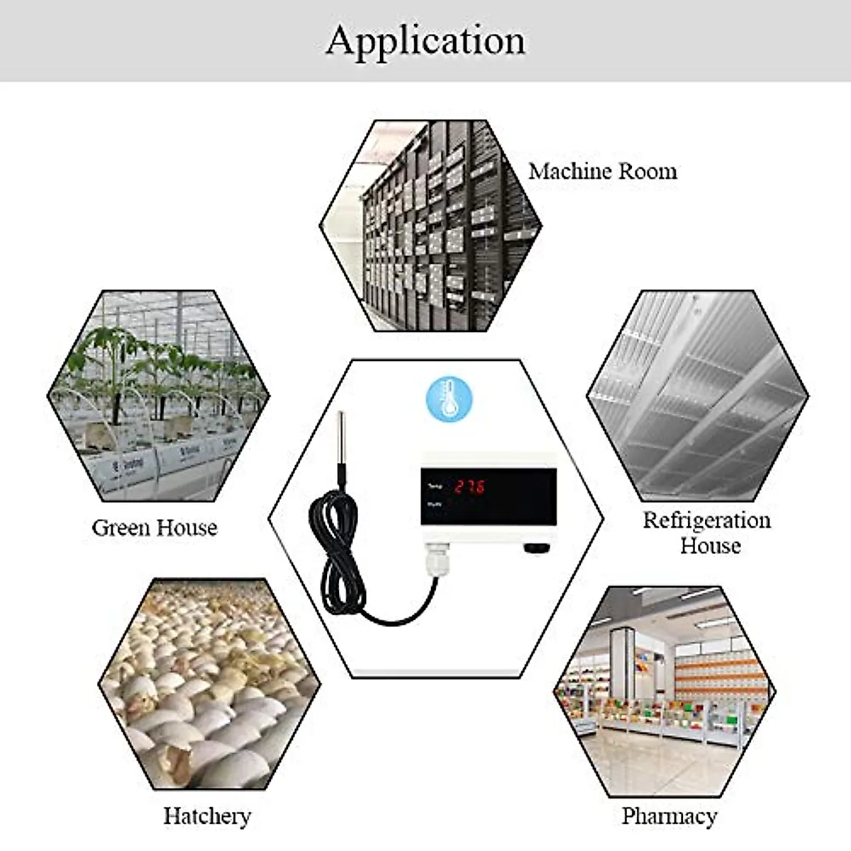 GONLEN Tuya WiFi Temperature Thermometer Humidity Hygrometer Detector Alarm Sensor Smart Life App Alert Home Thermostat Controller Remote Monitoring (A: Only Temperature)