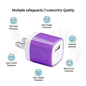 Wall Charger 5Pack, Home Travel USB Power Adapter Wall Charger Plug Charging Block Cube for iPhone 14 13 12 11 Pro Max/10/SE/Xs/XR/X/8/7/6/6S Plus,Samsung Galaxy S21 S20 S10 A12 A32,LG,Kindle,Android