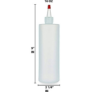 BRIGHTFROM Empty Squeeze Bottles 16 OZ, 2 PACK Squirt Containers with Red Top, BPA Free for Condiments, Syrup, Ketchup, Sauces, Dressing, Oil, Honey | Arts and Crafts - Leak Proof - Kitchen