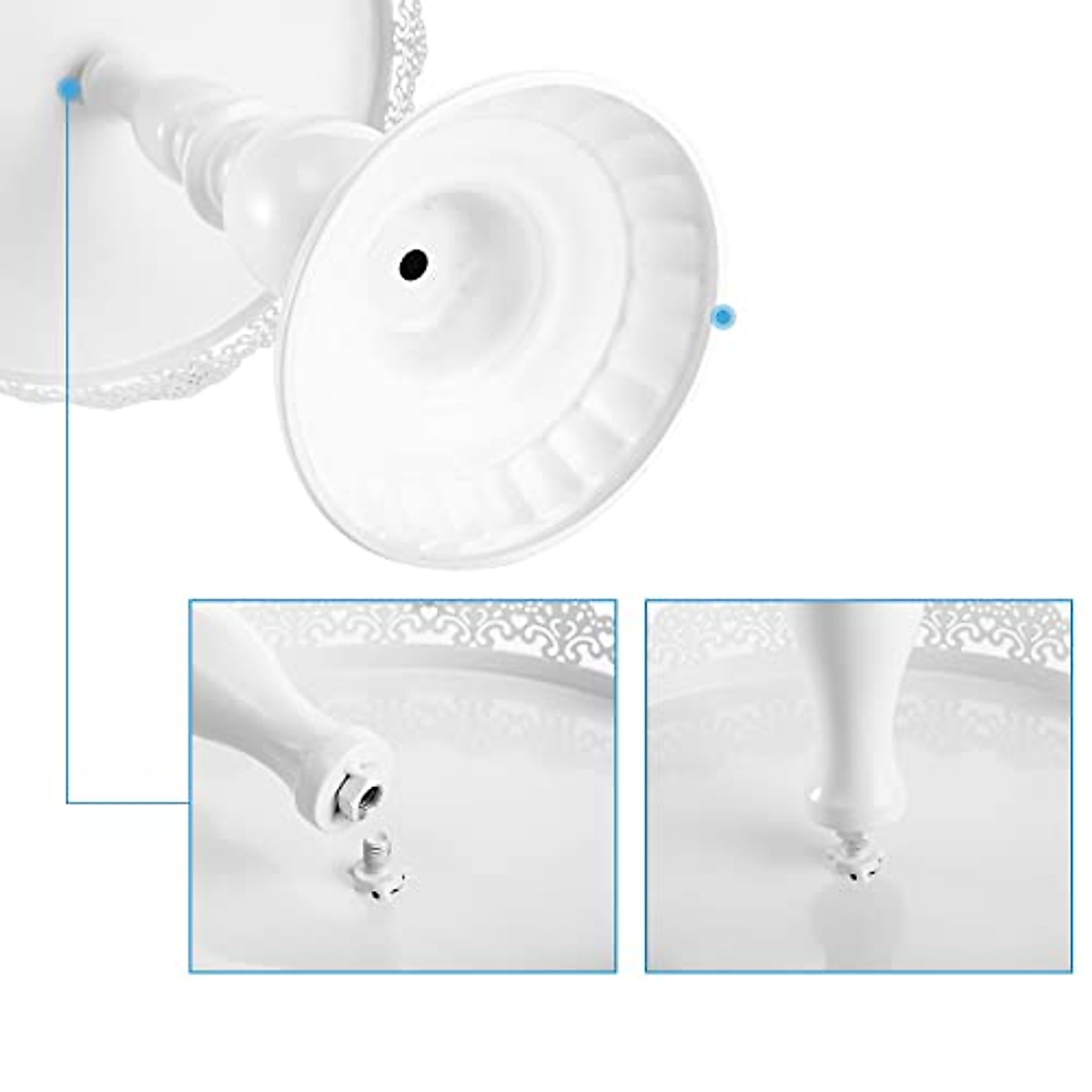 ZOOFOX Set of 10 Metal Cake Stands, Cupcake Holder Fruits Dessert Snack Plate Decor Serving Platter for Baby Shower, Wedding, Birthday Party or Christmas ( White )