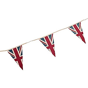 ASVP Shop Vintage British Union Jack Textile Flag Cloth Fabric Bunting Retro Banner UK 16.5 feet Long
