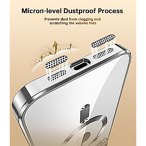 Waldeng for iPhone 13 Pro Max Case with Integrated Camera Lens Protection, [Seamless Work with Magsafe] [Metallic Glossy Soft Bumper], Diamond Clear Stylish Case for iPhone 13 Pro Max, Shiny Silver