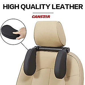 CANSTAR Car Headrest Pillow for Kids Adjustable Car Seat Neck Support for Travel Car Sleeping Pillow for Kids and Adult(Black)