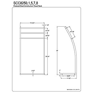 Kingston Brass SCC8251 Pedestal Steel Construction Towel-Rack, Polished Chrome