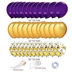 Graduation Party Decorations Purple Gold NYU 2023 Purple Gold Balloons Birthday Party Decorations Women Purple Gold/Class of 2023 Graduation Party Supplies/ISU Balloons 45pcs Wedding