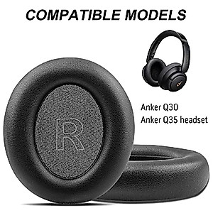 Replacement Earpads Cushions for Anker Soundcore Headphones Q30 and Anker Q35, Life Q30 Earpads Ear Cushions with Protein Leather Skin and Memory Foam