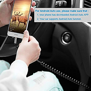 CableCreation USB to C Coiled Cable for Car, Coiled USB to USB C 3A Fast Charging Stretched 1.5-5 Feet, for Galaxy SS23 S22 S21 20 S10 S9,Pixel,Mini iPad,Black