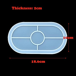 3 Pack Ashtray Molds, Oval Coaster Epoxy Resin Casting Mould DIY Jewelry Tray Dishes for Craft Jewelry Storage Office Home Decoration (3)