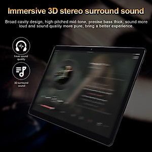 ufehgfjh Upgraded 2+16g 10.1 Inch Android 10.0 System Tablet Pc HD Screen WiFi Bluetooth Voice Call Game Video Learning Tablet Dual Sim Dual Standby Full Netcom 4000mah Battery (Black)