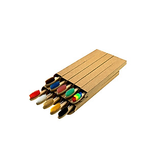 TXV Mart Eco-Friendly Natural Bamboo Toothbrush BPA Free Biodegradable Handle Mixed Color (Pack of 10 Individual Boxes)