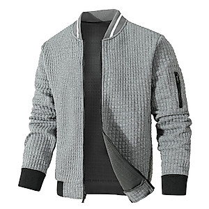 SAVKOOV Mens Lightweight Jacket Casual Bomber Jacket Varsity Coat