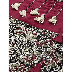 Rayon Angrakha Style Printed Indian Kurtis for Women (as1, alpha, x_s, regular, regular, Maroon)