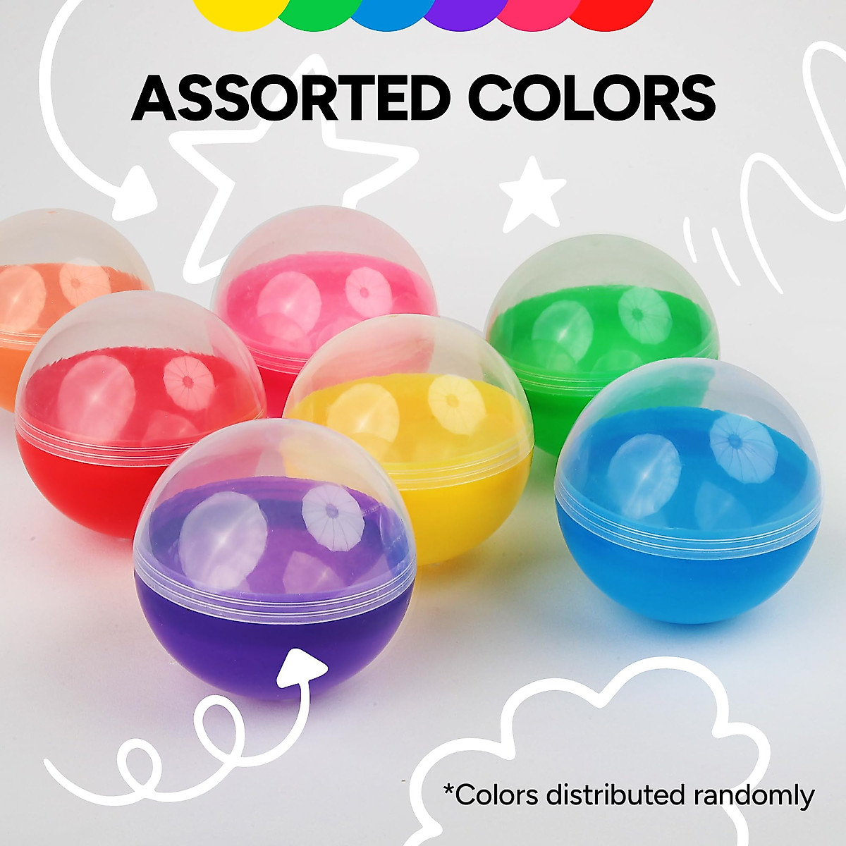 Capsule Vending Machine Translucent Round Capsules Empty 6 pcs 3.9 inch - Gumball Machine Capsules Easter Basket Stuffers Birthday Gifts - Pinata Stuffers DIY Craft Supplies Claw Machine Refills