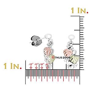 Ball Earrings, Sterling Silver, 12k Green and Rose Black Hills Gold