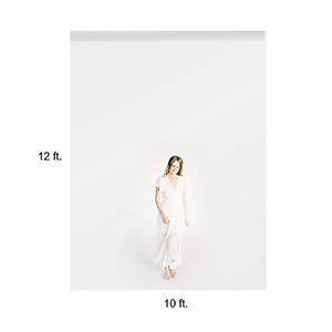 Julius Studio 10 x 12 ft. (W x H) Pure White Photography Background Backdrop Screen, High Density > 150GSM, Long Lifespan Premium A+ Grade Synthetic Material, Professional Photo Video Studio, JSAG121