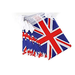 XCFH 114PCS United Kingdom UK Banner String,150 Feet British Union Jack Pennant Flags Party Decorations Supplies for Olympics,Indoor and Outdoor Flags,Sports Events,International Festival…
