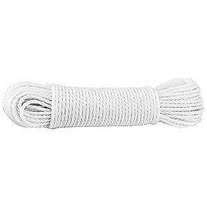 Beufee 20m Clothesline, Camping Clothesline, Durable Travel Clothes Line Rope, Portable Clothes Drying Line Outdoor Climbing Rope for Garden Camping(White)