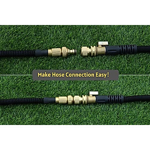 UEHICT Garden Hose Quick Connect - Quick Connect Garden Hose Fittings, Solid Brass Water Hose Quick Connect, 3/4 inch GHT, 2 Set